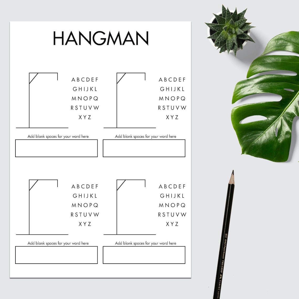 Hangman Printable Game Hangman Page Guess the Word Road Trip Games Road ...