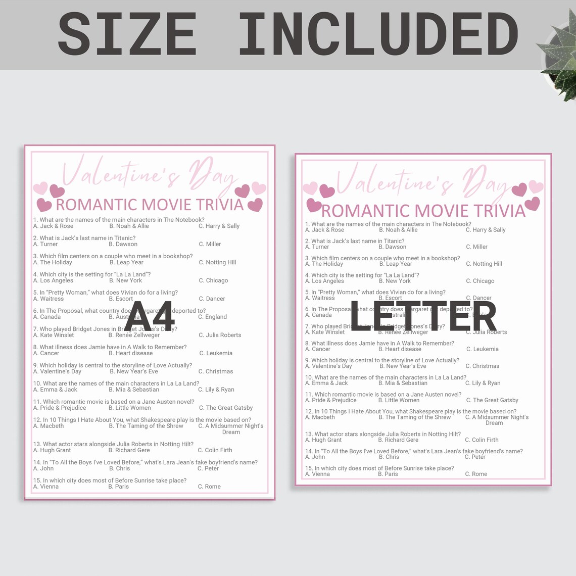 Valentine's Day Romantic Movie Trivia Game | Romantic Movie Quiz ...