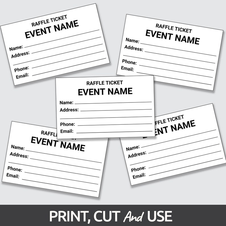 Editable Raffle Ticket Template | Printable Raffle Ticket | Surprise ...