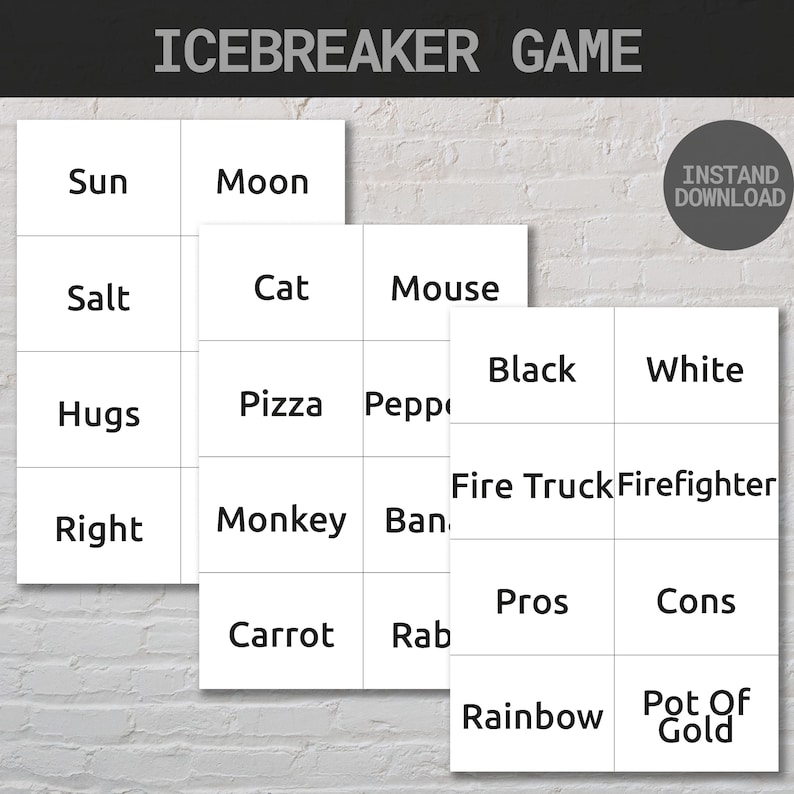 Find Your Pair Game | Get to Know You Game | Icebreaker Game ...