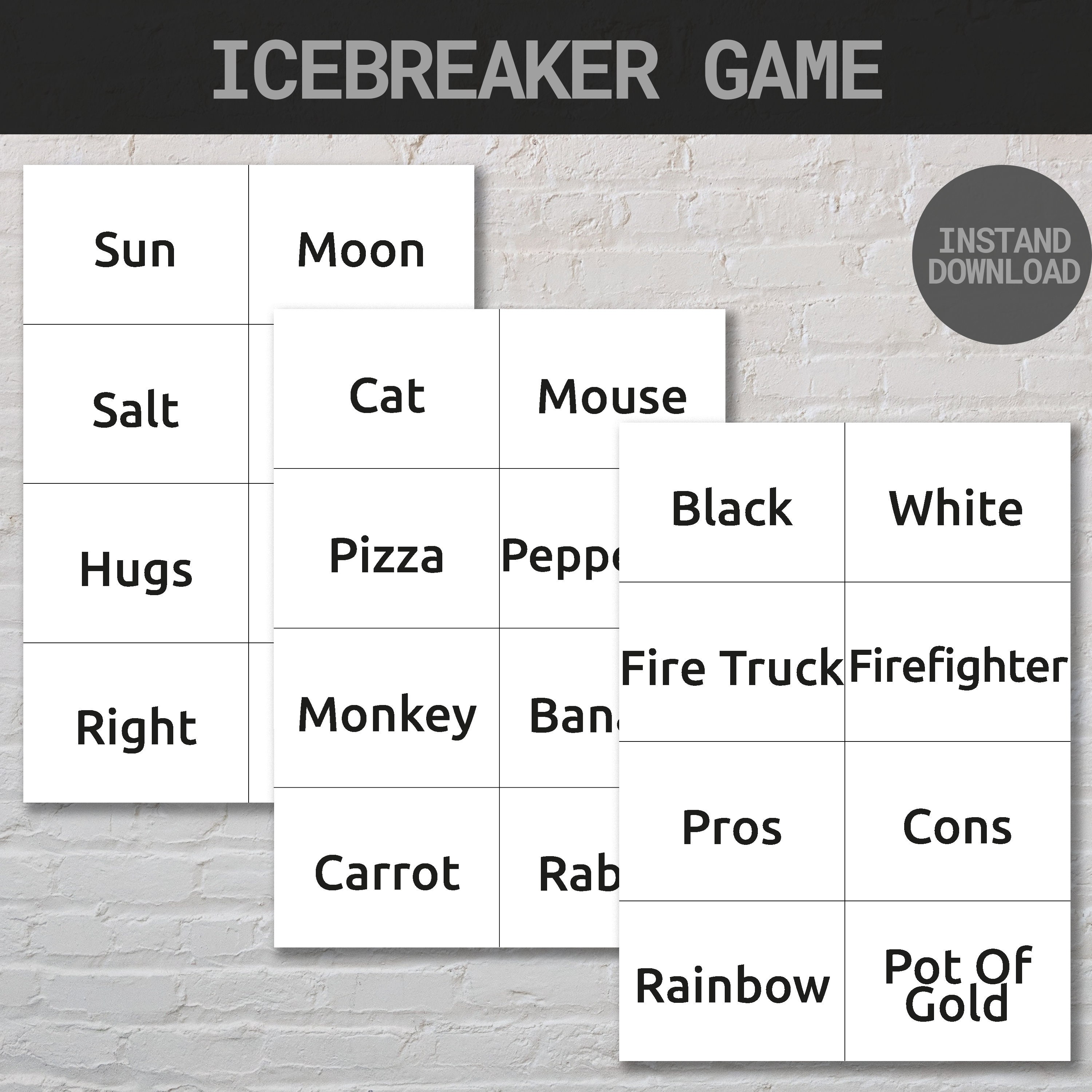 Find Your Pair Game | Get to Know You Game | Icebreaker Game ...