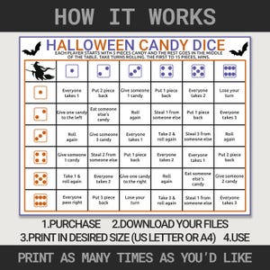 Halloween Candy Dice Game | Halloween Candy Game | Halloween Party ...