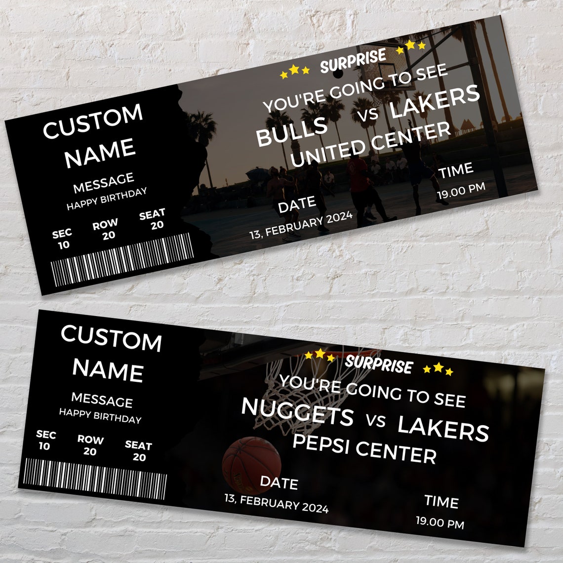 Custom Basketball Tickets | Printable Basketball Tickets Canva Template ...