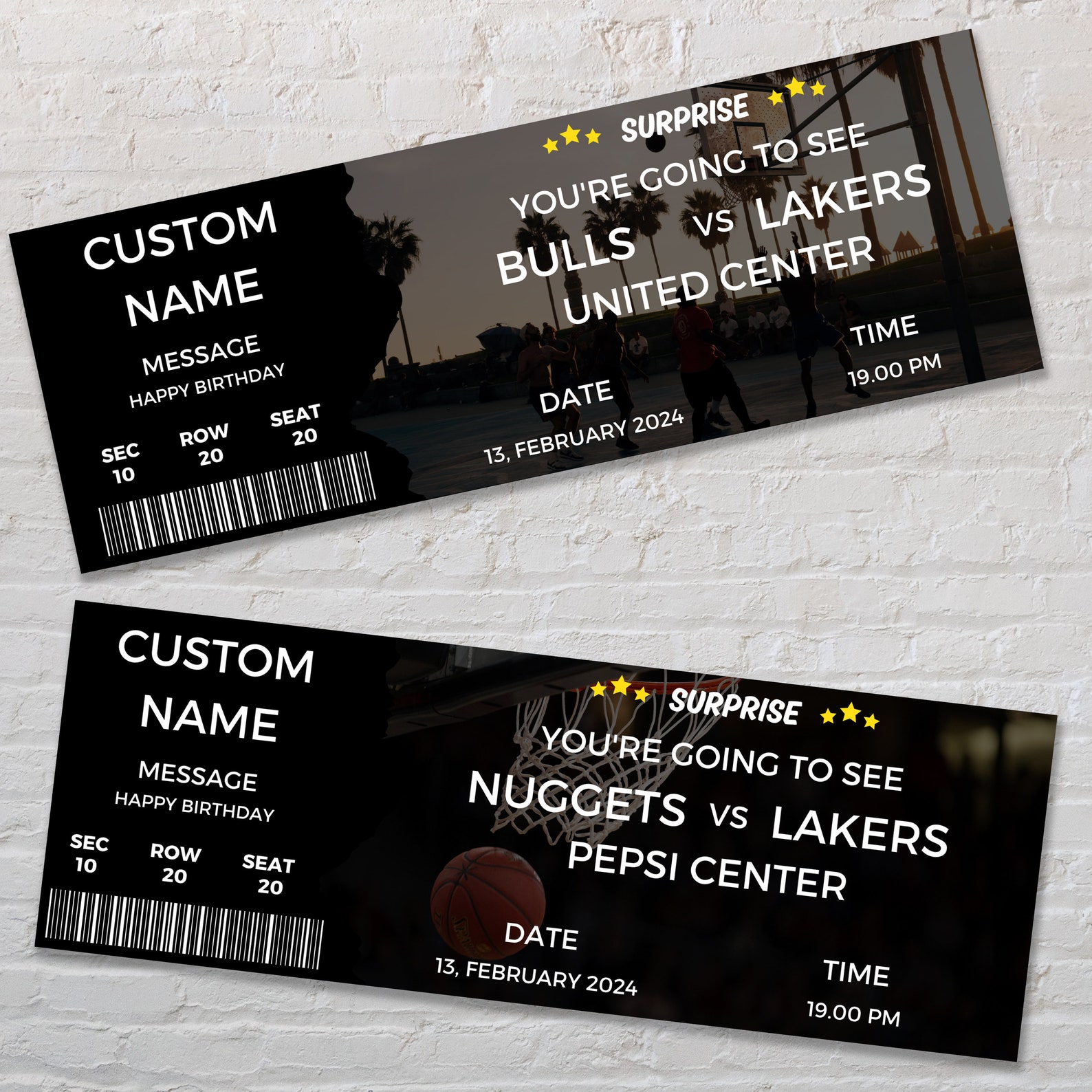 Custom Basketball Tickets | Printable Basketball Tickets Canva Template ...