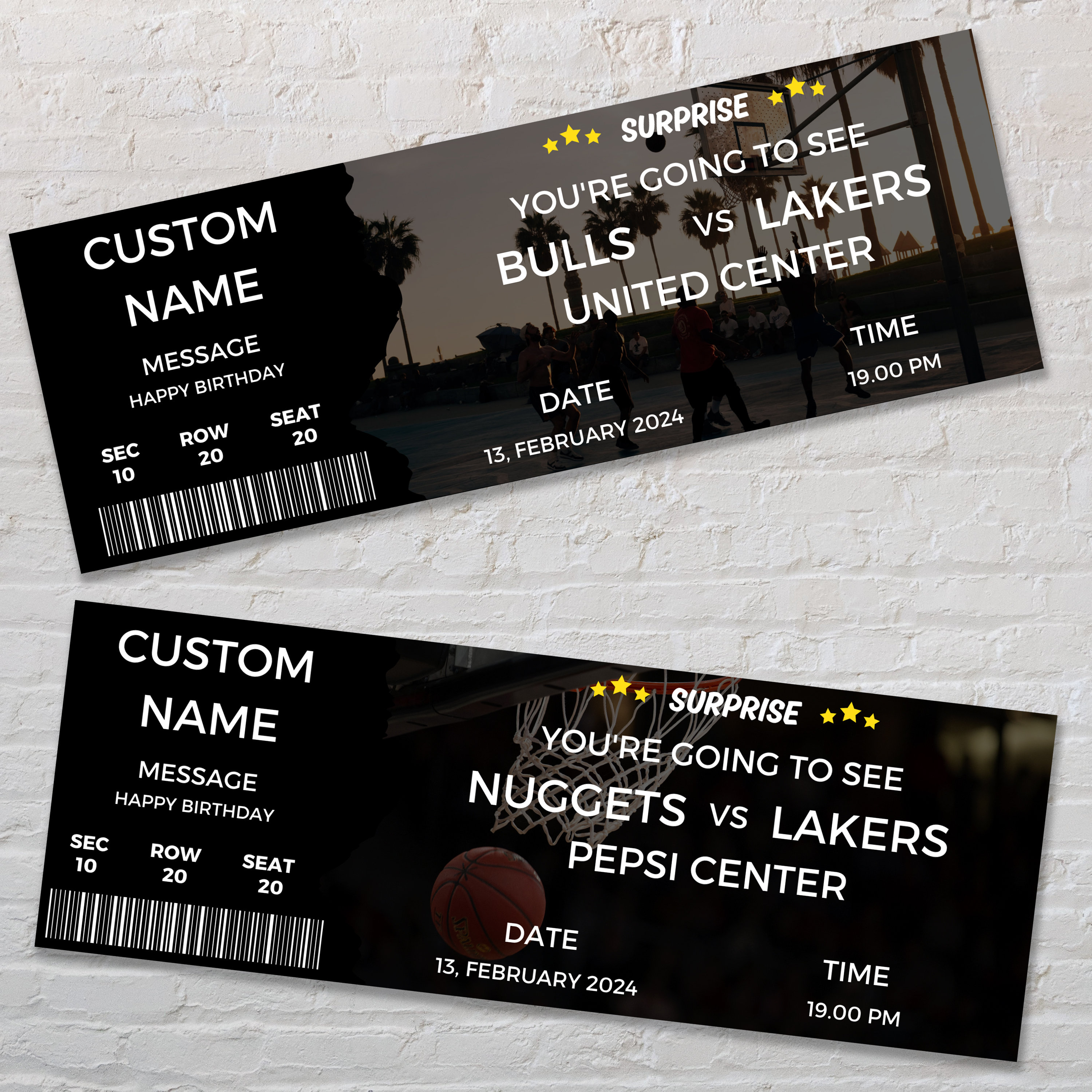 Custom Basketball Tickets | Printable Basketball Tickets Canva Template ...