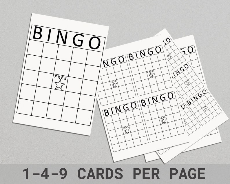 Blank Bingo Card Template | Fun Bingo Party Game | Printable Bingo Game ...