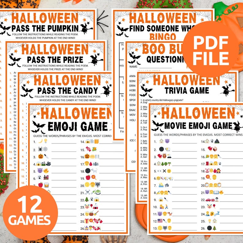 Halloween Party Game Bundle | Halloween Games Printable | Halloween ...
