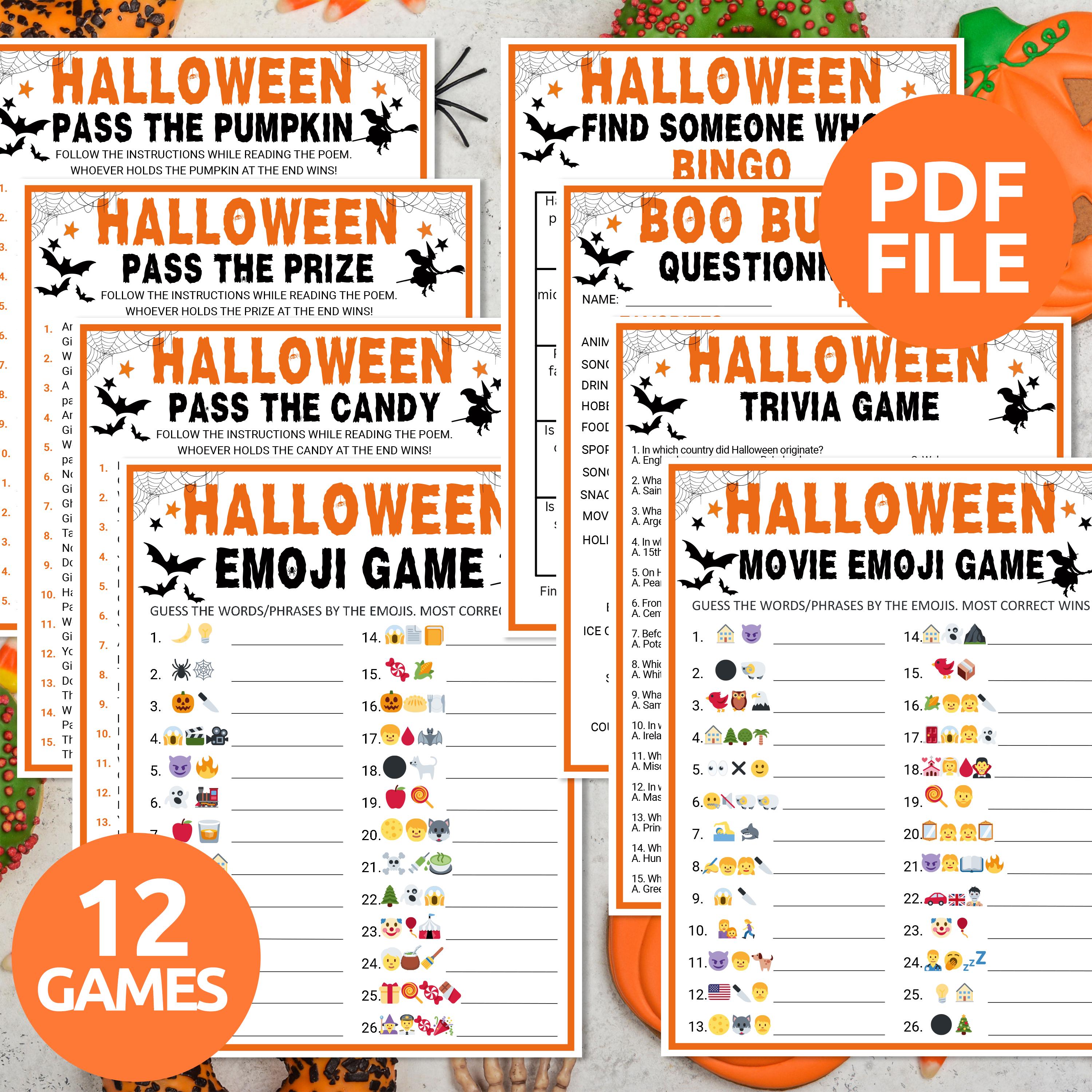Halloween Party Game Bundle | Halloween Games Printable | Halloween ...