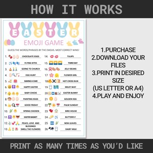 Easter Emoji Pictionary Game | Easter Emoji Game | Printable Easter ...