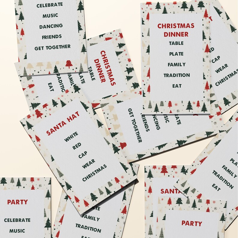 Christmas Taboo Game Christmas Forbidden Words Printable Christmas ...