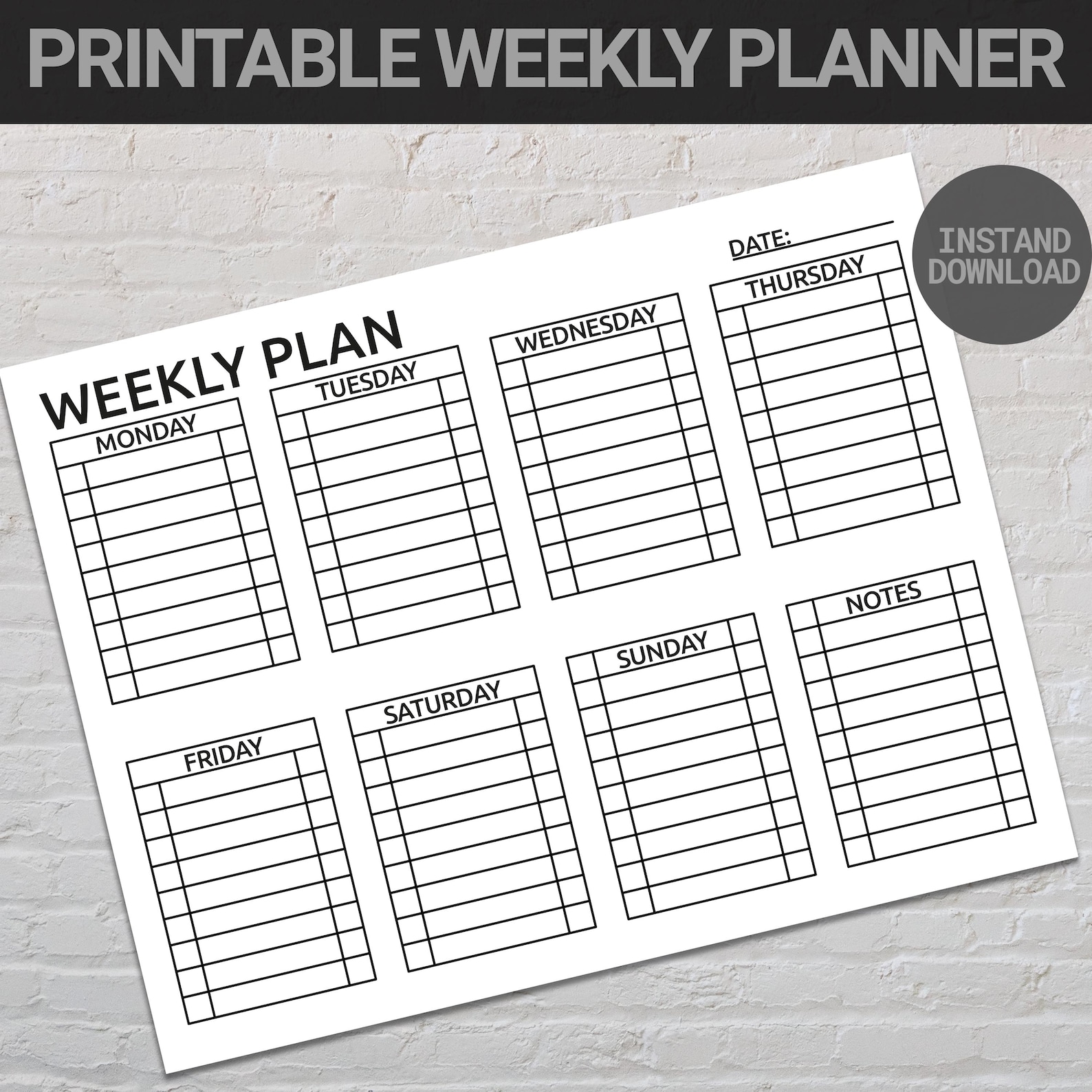 Weekly Schedule Template Weekly Planner Printable Weekly Planner ...
