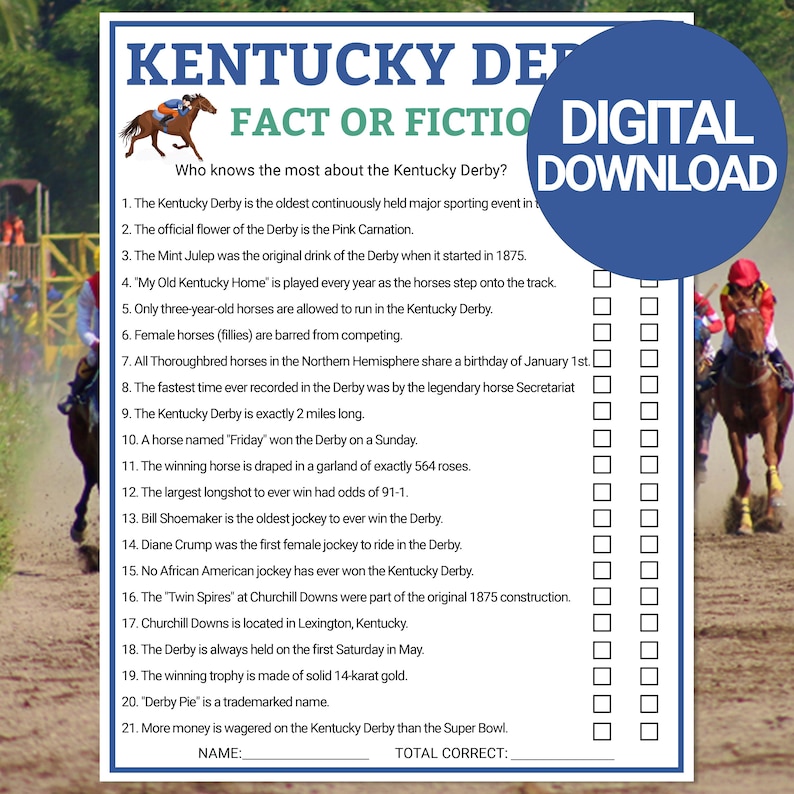 Kentucky Derby Game Bundle | Kentucky Derby Party Games | Horse Race ...