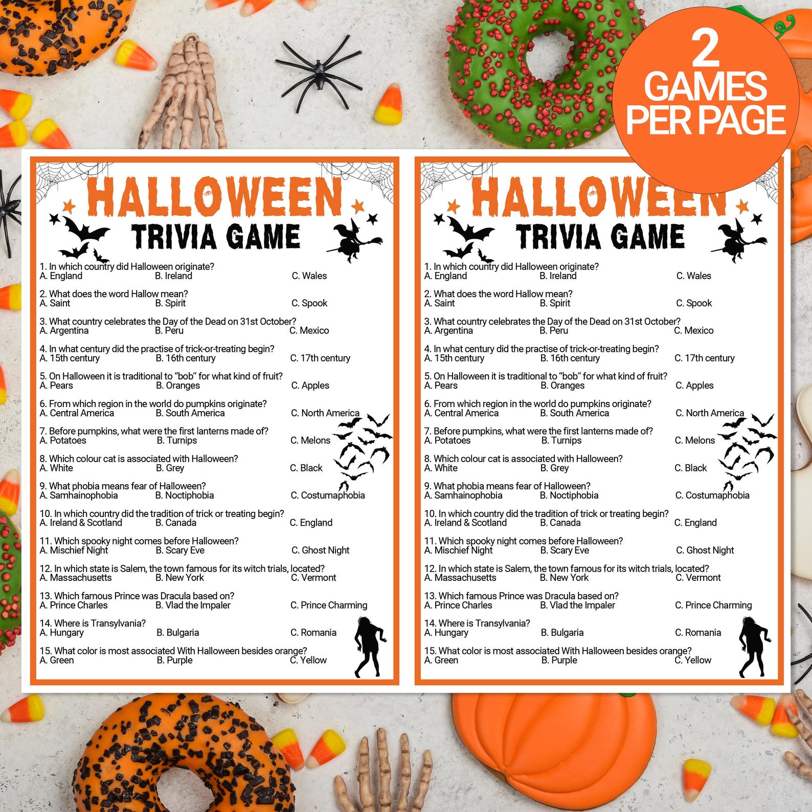 Halloween Trivia Game | Halloween Party Activity | Fun Halloween Party ...