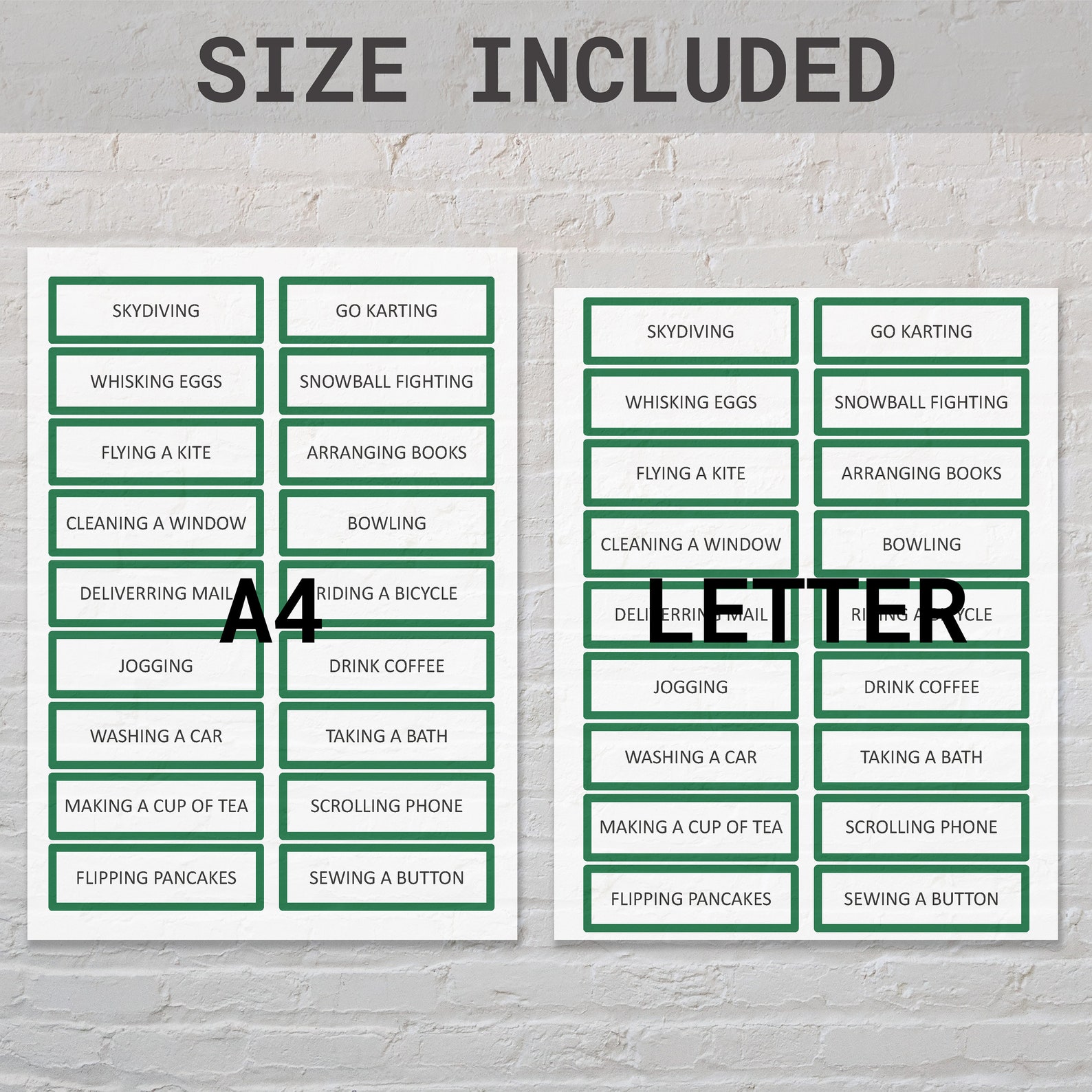 Printable Charades Game | Family Charades Game | Printable Charades for ...