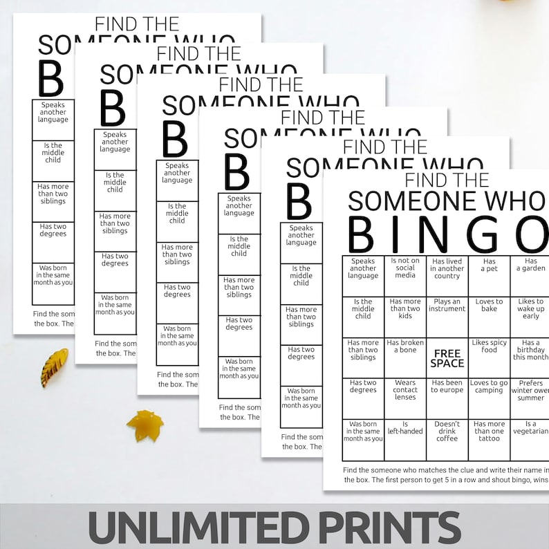 Get to Know You Bingo | Icebreaker Bingo Find Someone Who | Find the ...