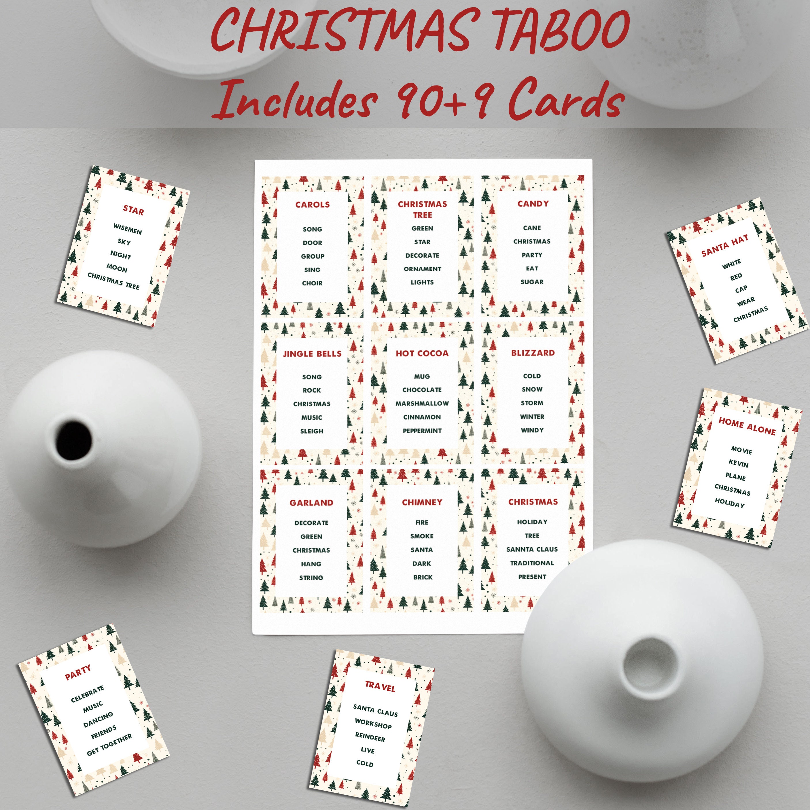 Christmas Taboo Game Christmas Forbidden Words Printable Christmas ...