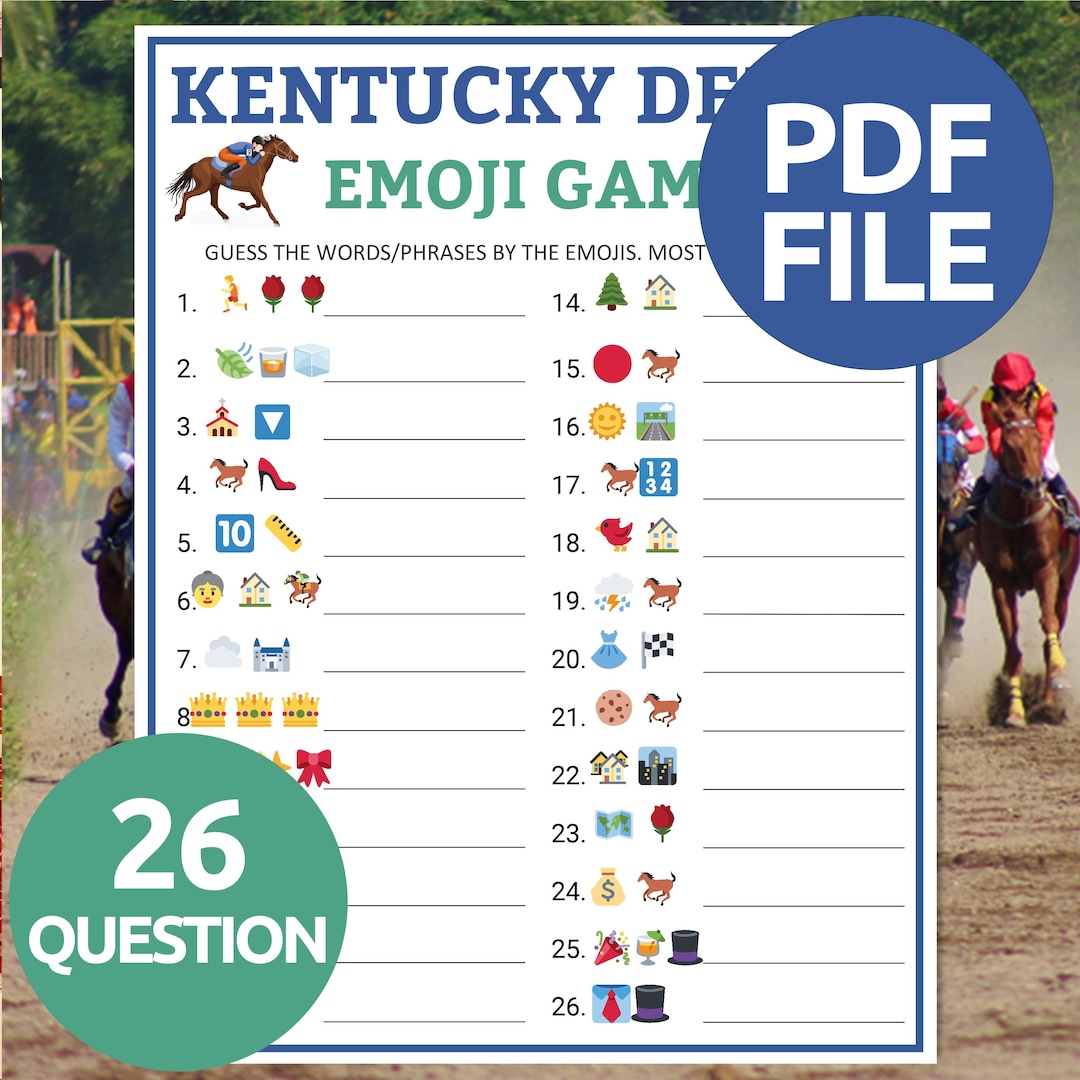 Kentucky Derby Emoji Game | Kentucky Derby Game | Triple Crown Emoji ...