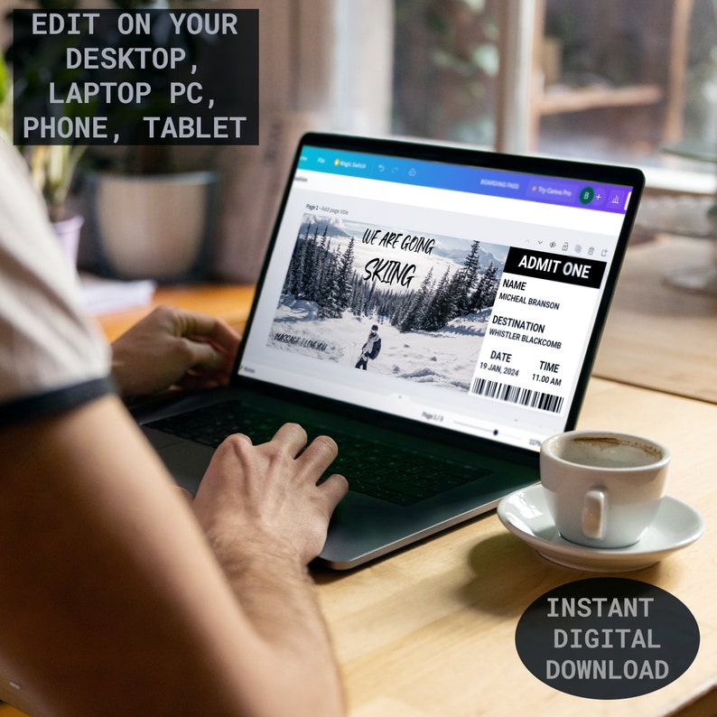 Editable Skiing Pass Ticket Template Skiing Pass Ticket Printable ...