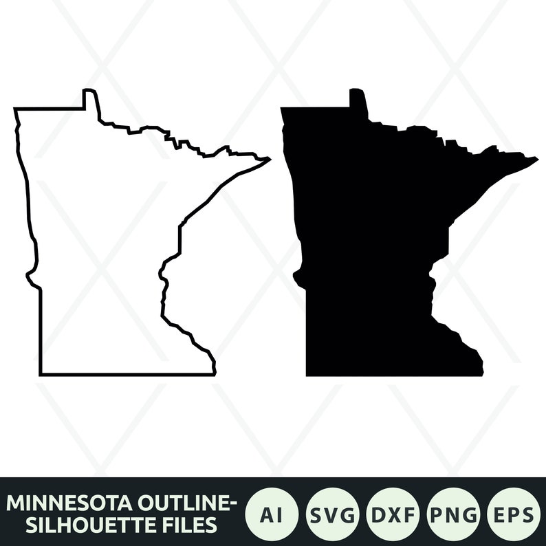 Minnesota Outline SVG Files Minnesota Silhouette SVG Files Minnesota ...