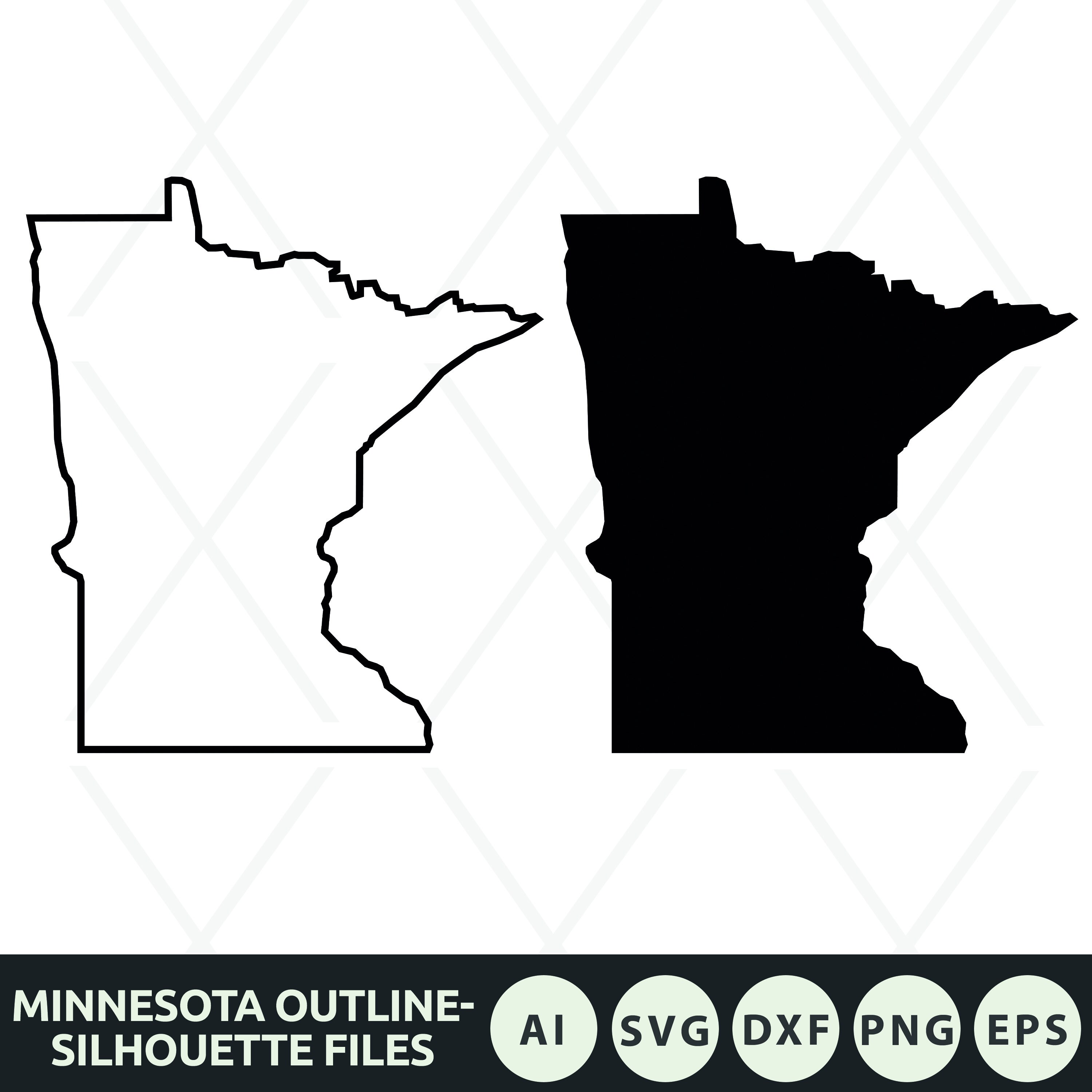 Minnesota Outline SVG Files Minnesota Silhouette SVG Files Minnesota ...