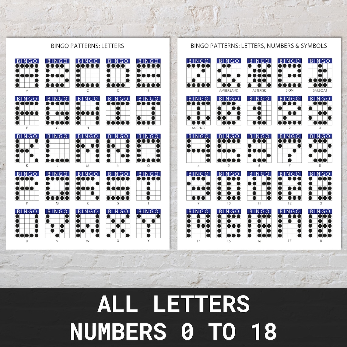 100 Bingo Patterns Printable Fun Bingo Party Game Bingo Winning ...