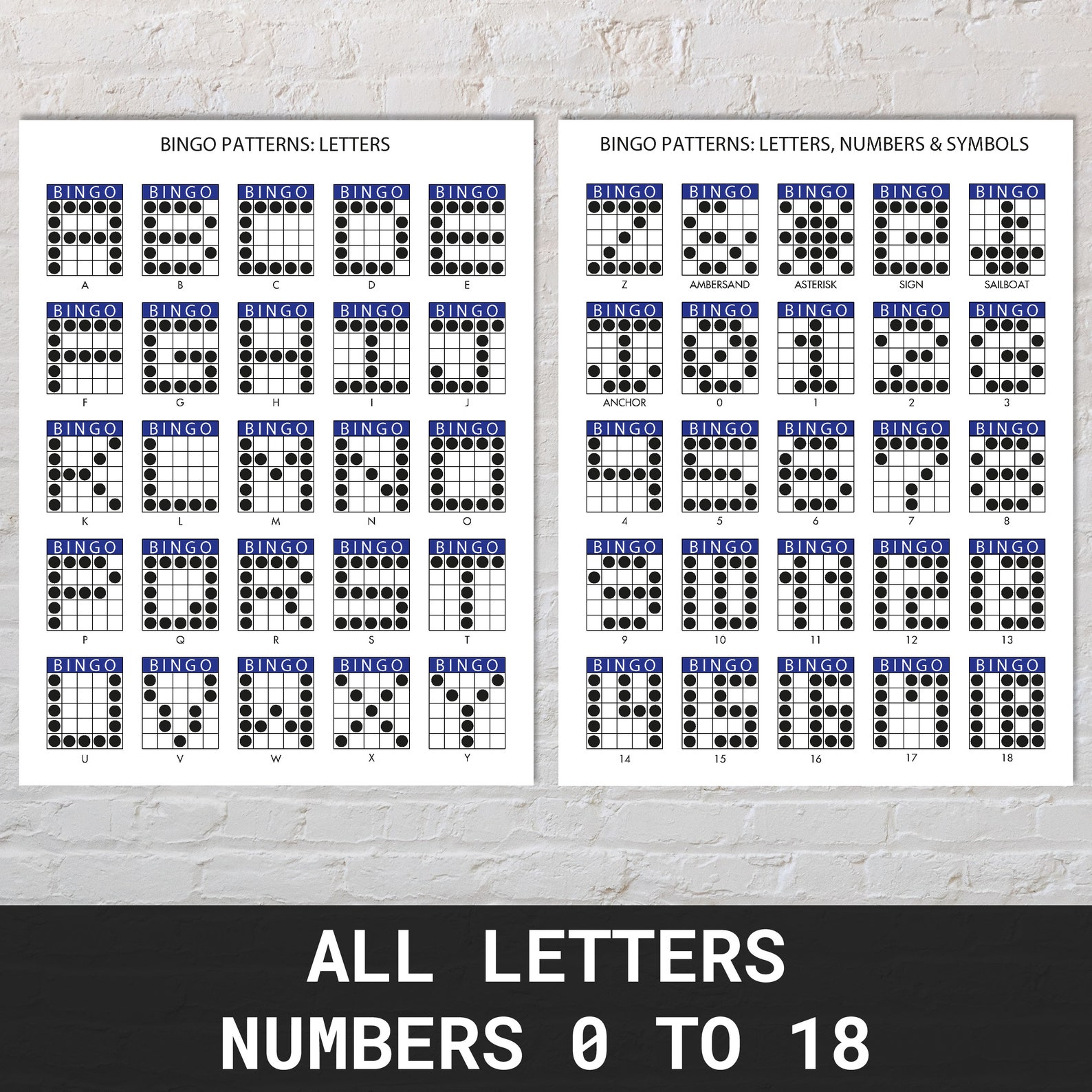 100 Bingo Patterns | Printable Fun Bingo Party Game | Bingo Winning ...