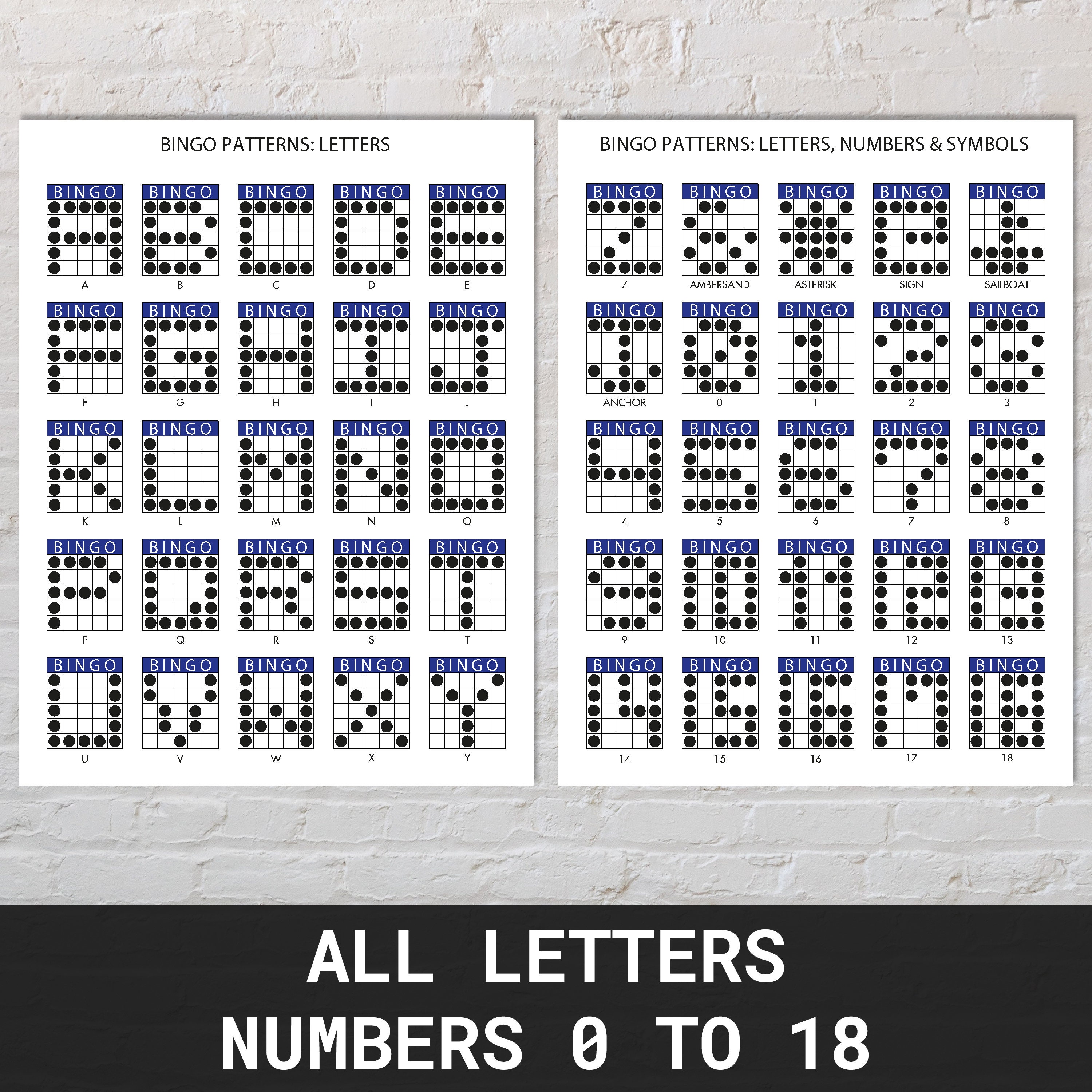 100 Bingo Patterns | Printable Fun Bingo Party Game | Bingo Winning ...