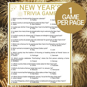 New Years Trivia Game | New Year's Eve Trivia Game | New Years Eve ...