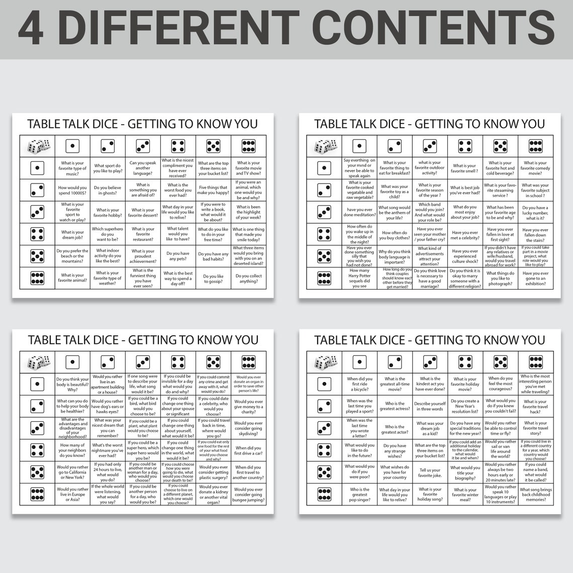 Dicebreaker Roll and Tell Game | Table Talk Dice | Conversation Starter ...