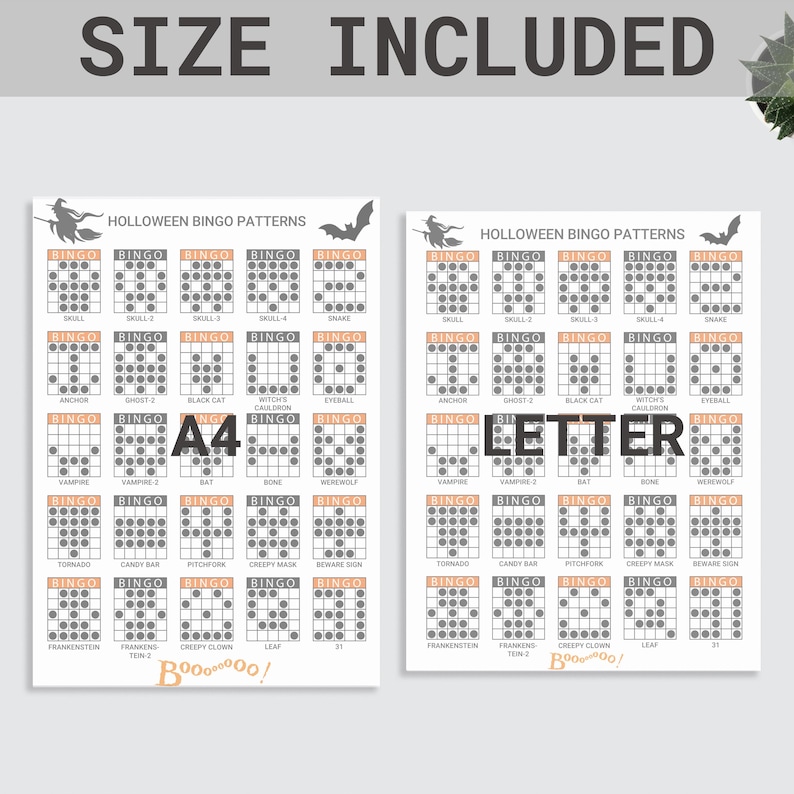 Halloween Bingo Patterns | Printable Halloween Bingo Party Game | 50 ...