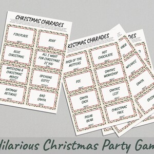 Christmas Party Games | Christmas Charades | Christmas Printable Game ...