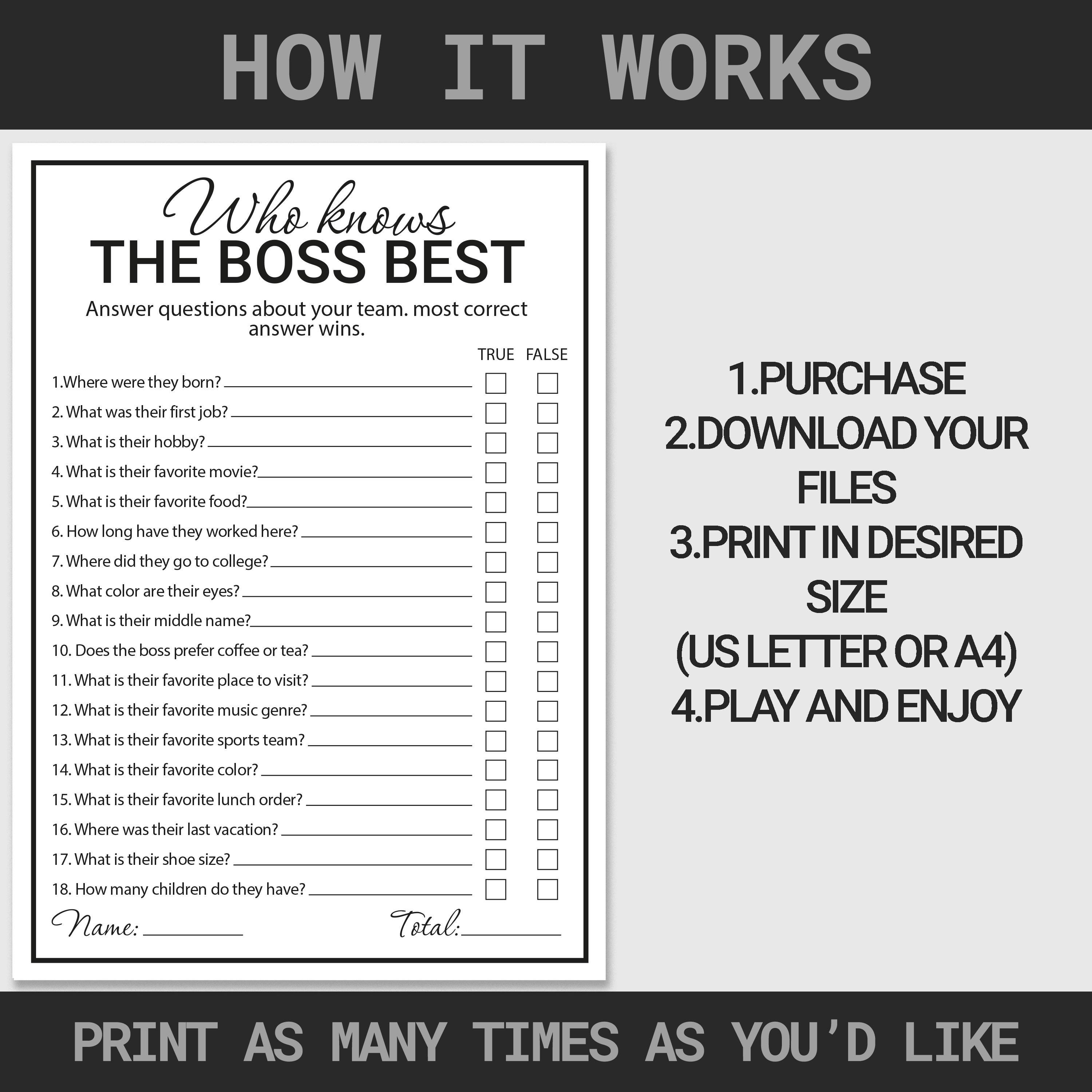 Who Knows the Boss Best Game | How Well Do You Know the Boss Game ...