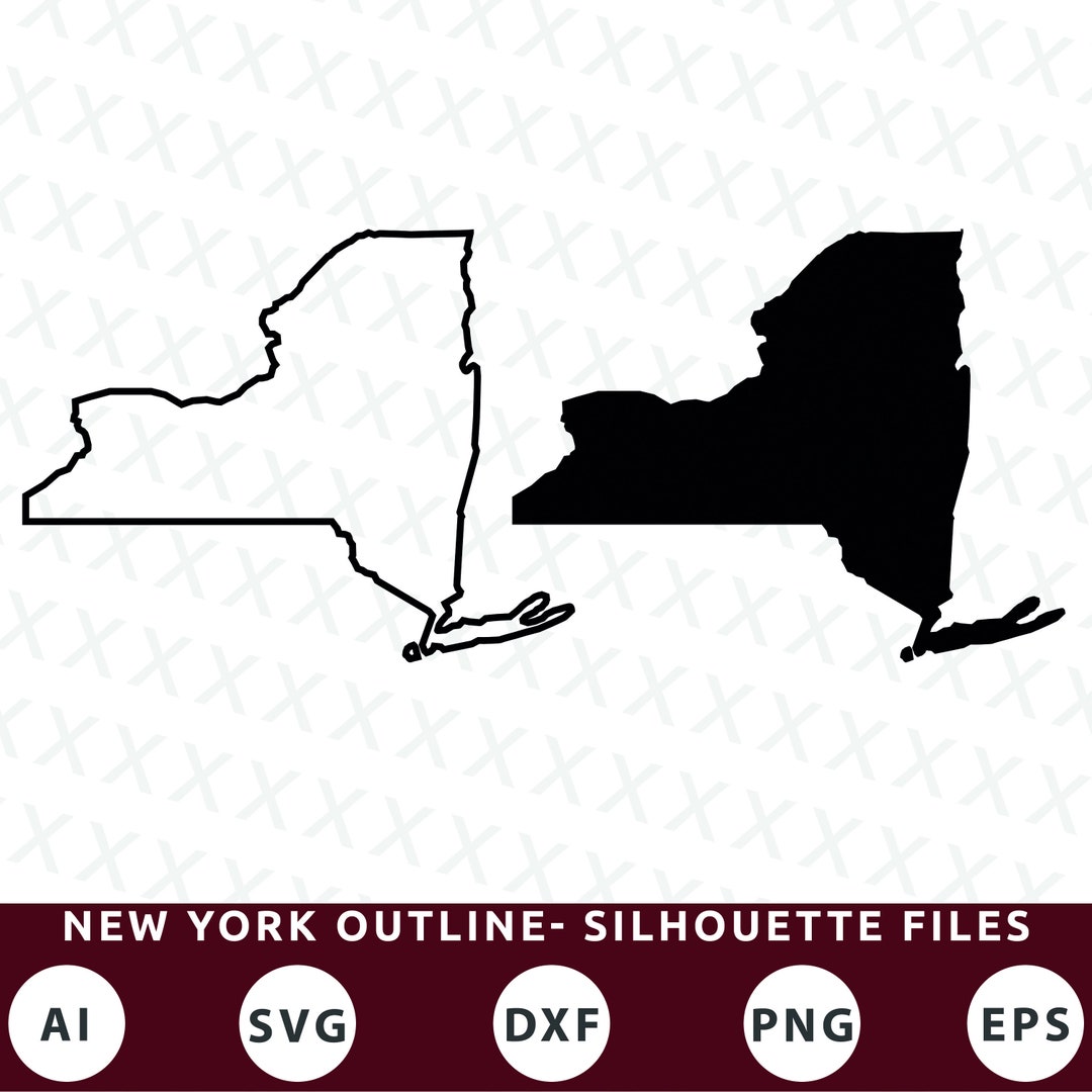 New York Outline SVG Files New York Silhouette SVG Files - Etsy