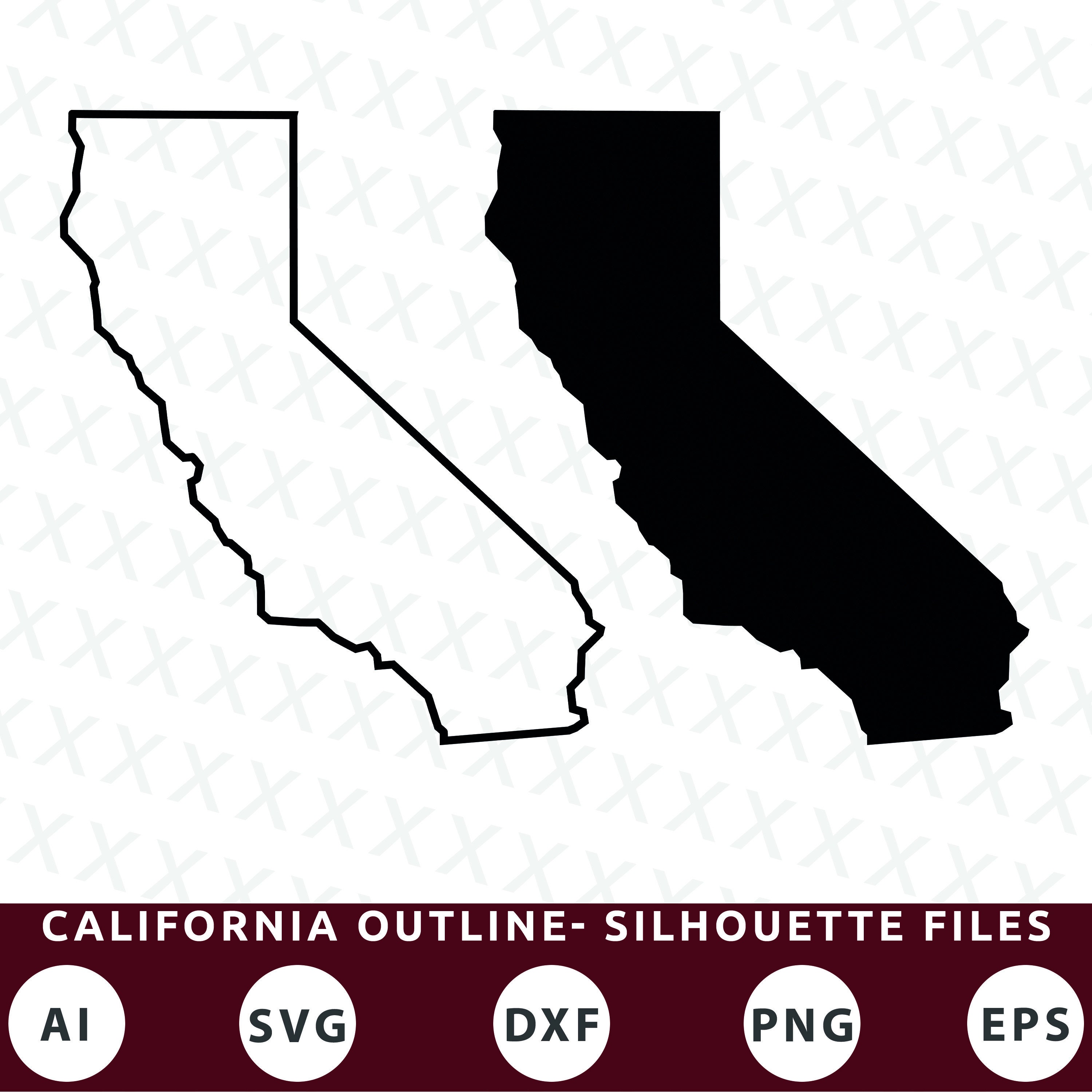 California Outline SVG Files California Silhouette SVG Files - Etsy