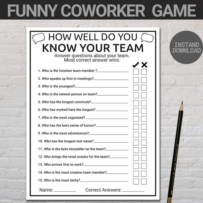 Editable Office Trivia Team Building Games | Custom Team Building Games ...