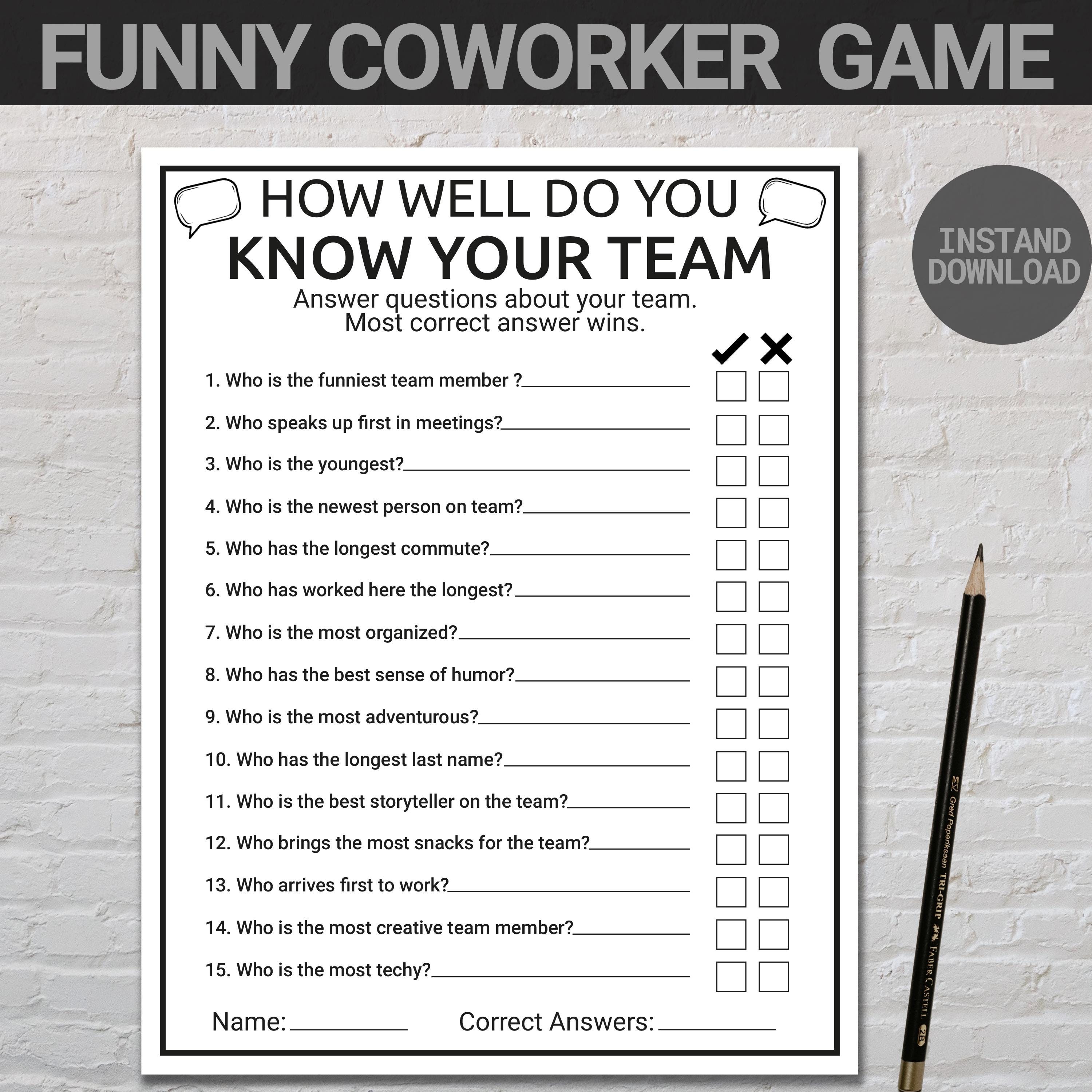 Editable Office Trivia Team Building Games | Custom Team Building Games ...