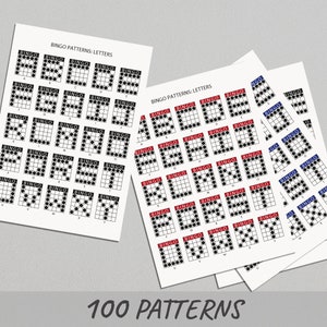 100 Bingo Patterns | Printable Fun Bingo Party Game | Bingo Winning ...