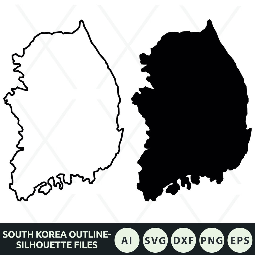 South Korea SVG South Korea Cut Files South Korea Outline SVG South ...
