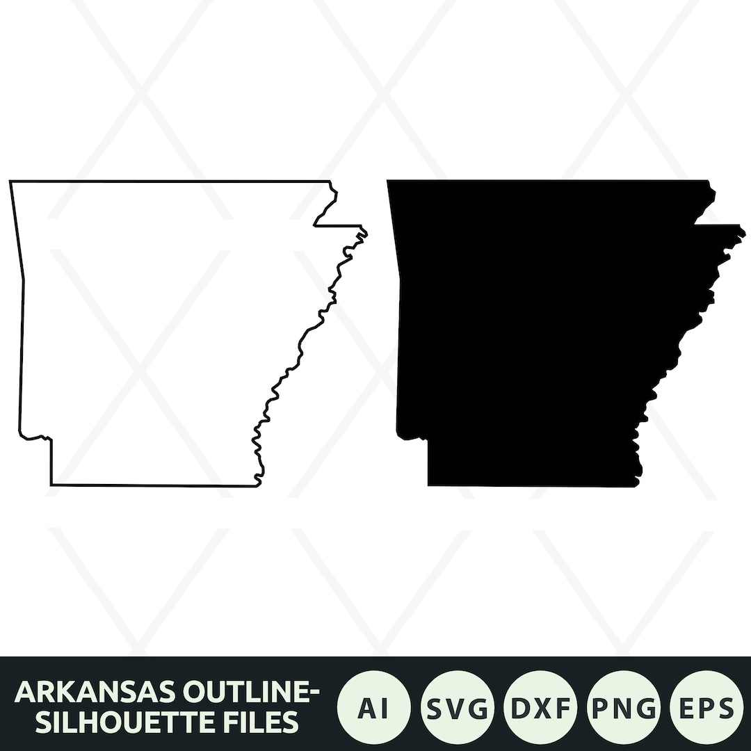 Arkansas Outline SVG Files Arkansas Silhouette SVG File Arkansas Cut ...