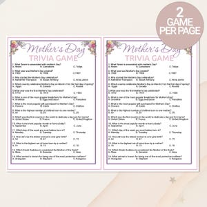 Mother's Day Trivia Game | Mothers Day Game | Printable Mother's Day ...