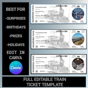Train Ticket Template | Train Ticket | Editable Train Ticket Template ...