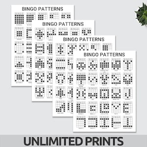 200 Bingo Patterns | Printable Fun Bingo Party Game | Bingo Winning ...