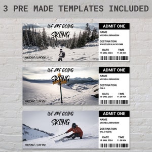 Editable Skiing Pass Ticket Template | Skiing Pass Ticket | Printable ...