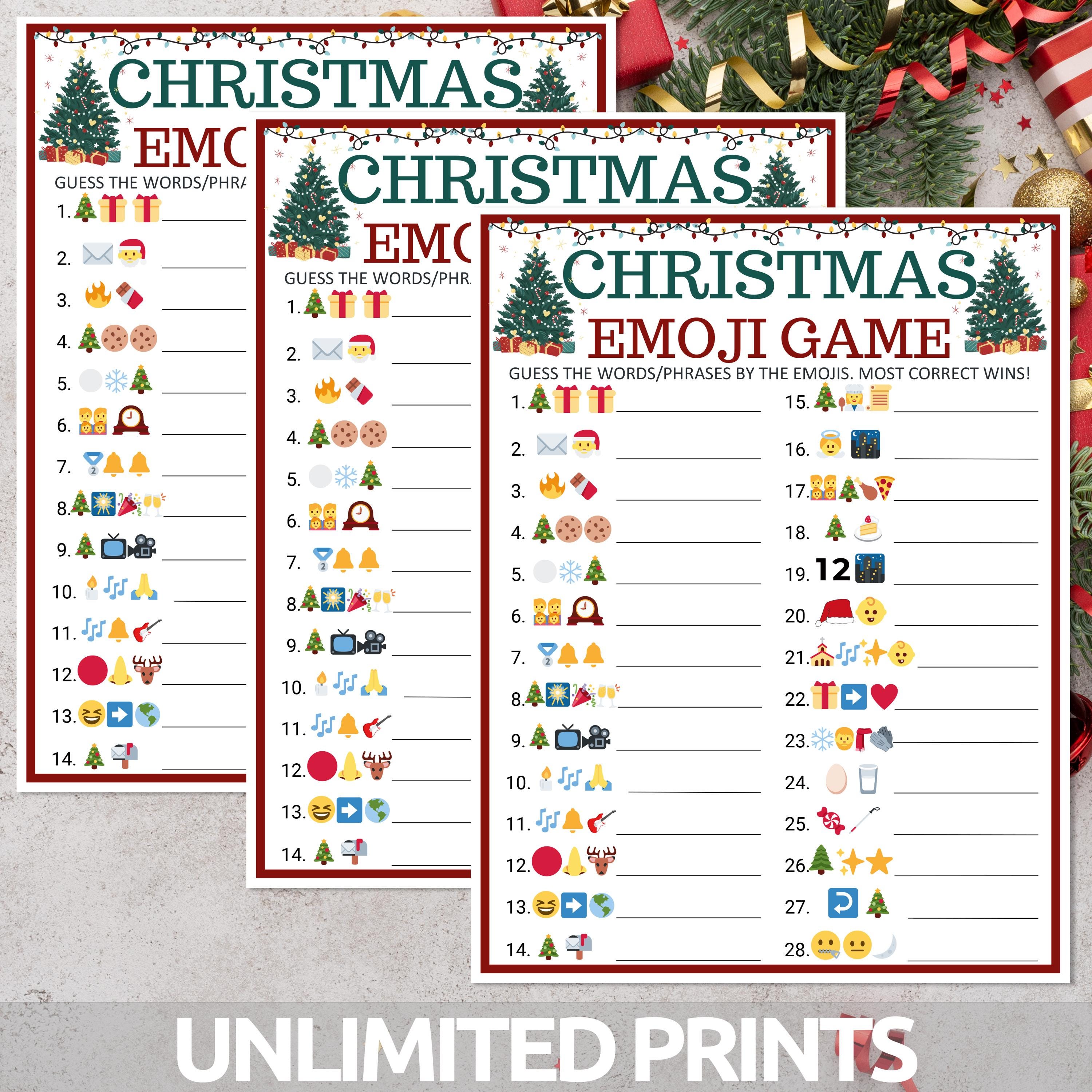 Christmas Emoji Games | Christmas Emoji Pictionary Game | Fun Christmas ...