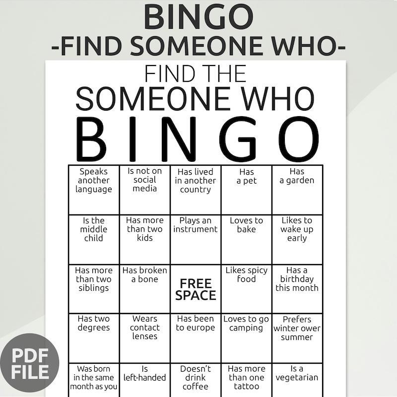 Get to Know You Bingo - Etsy
