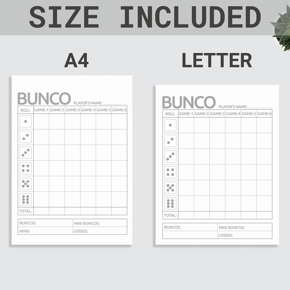 Bunco Scoresheet Bunco Printable Scorecards Minimalist Bunco Printable ...