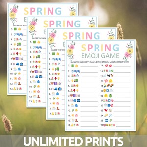Spring Emoji Game | Spring Emoji Pictionary Game | Spring Activity ...