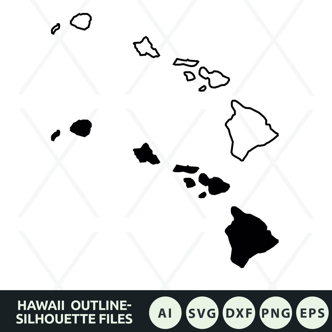 Hawaii Outline SVG Files Hawaii Silhouette SVG Files Hawaii Cut Files ...
