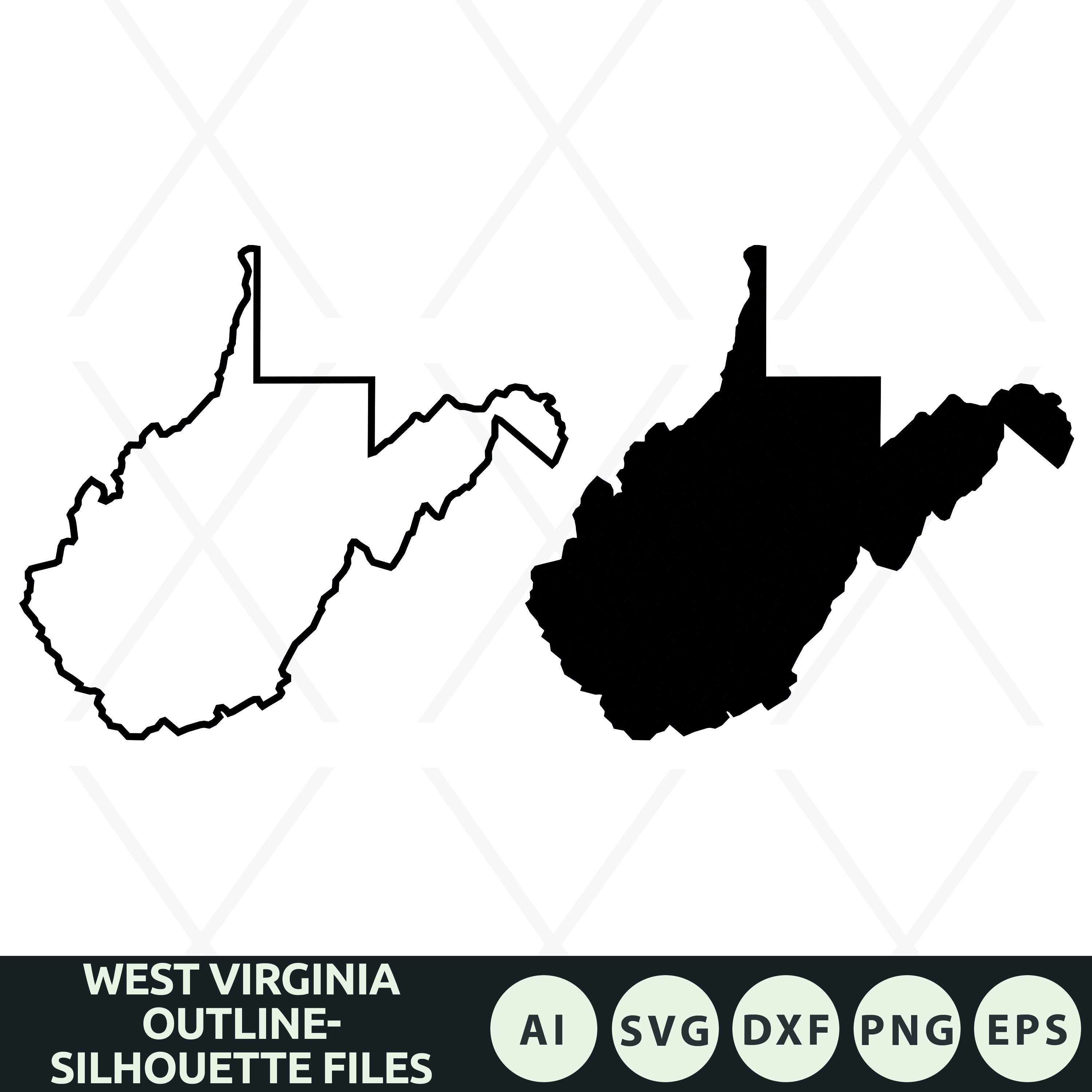 West Virginia Outline SVG Files West Virginia Silhouette SVG Files West ...