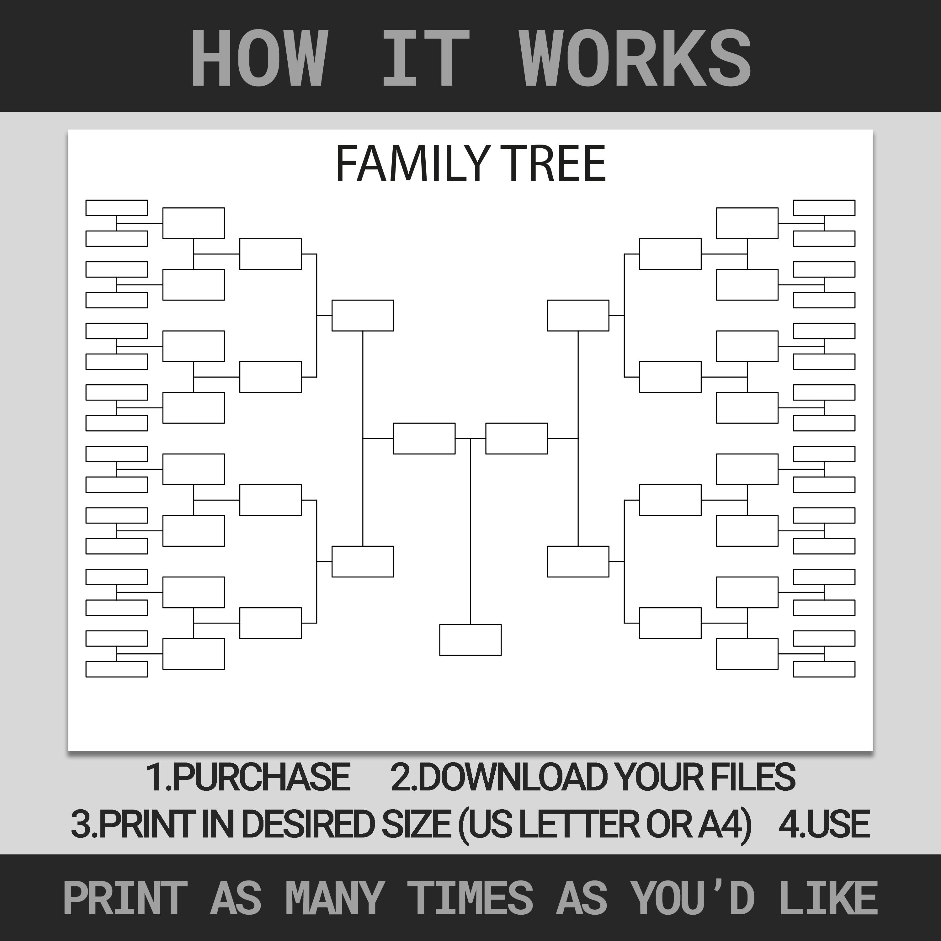 Family Tree Chart | Printable Family Tree Template | Family Tree ...